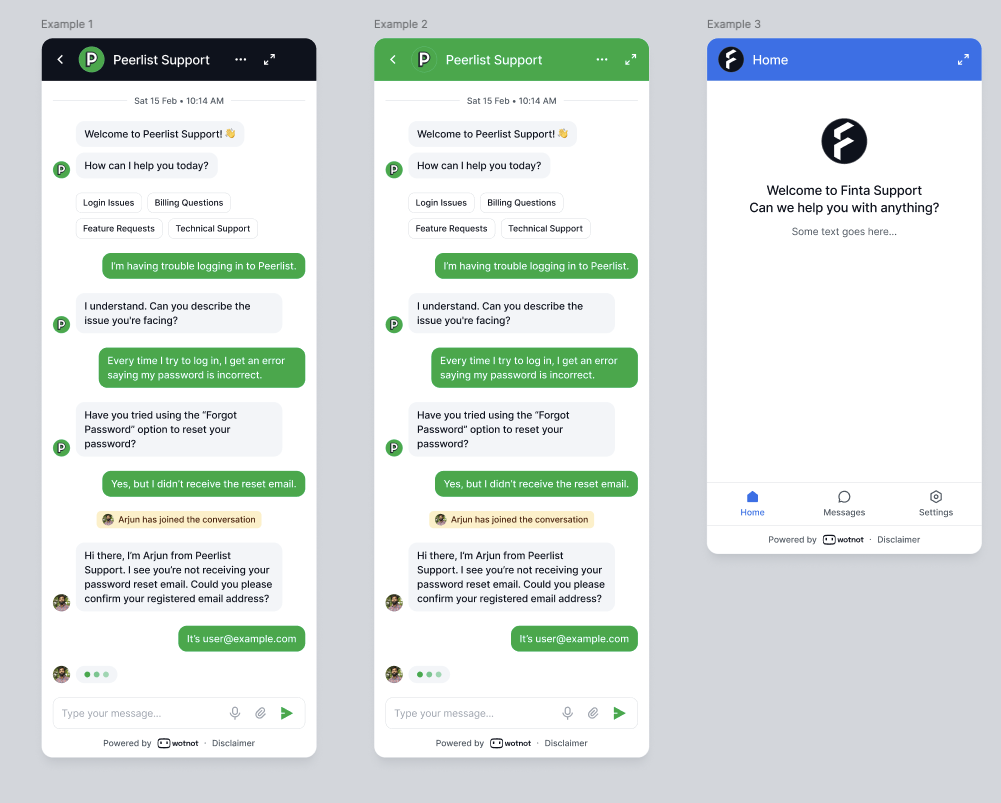 Chat widget redesign | WotNot