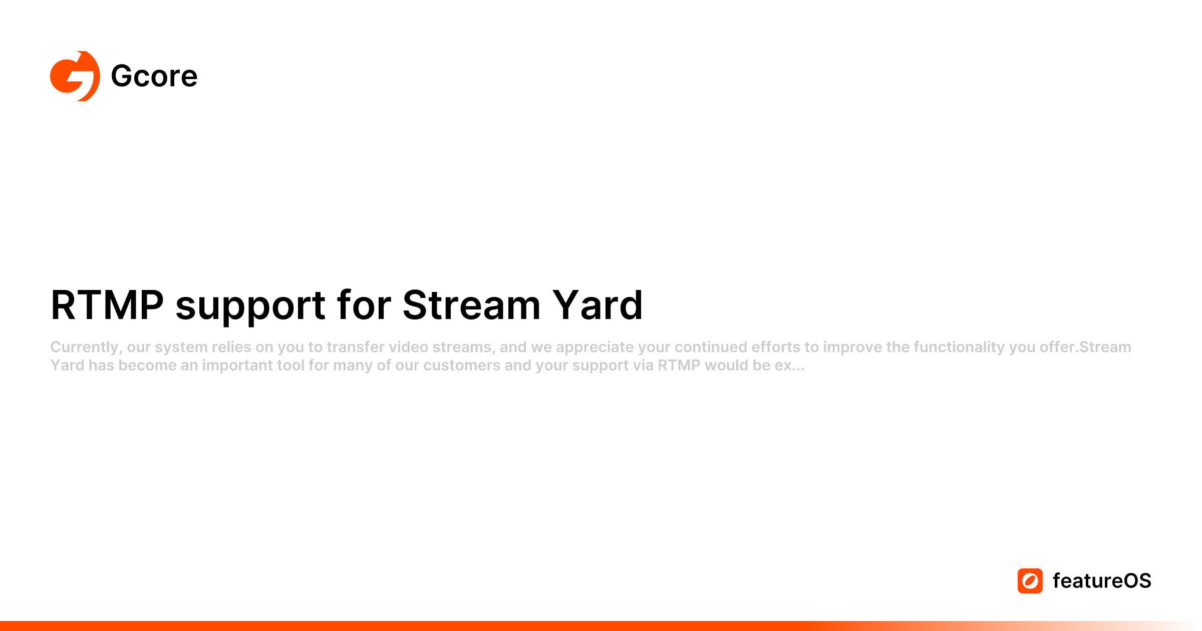 RTMP support for Stream Yard | Gcore