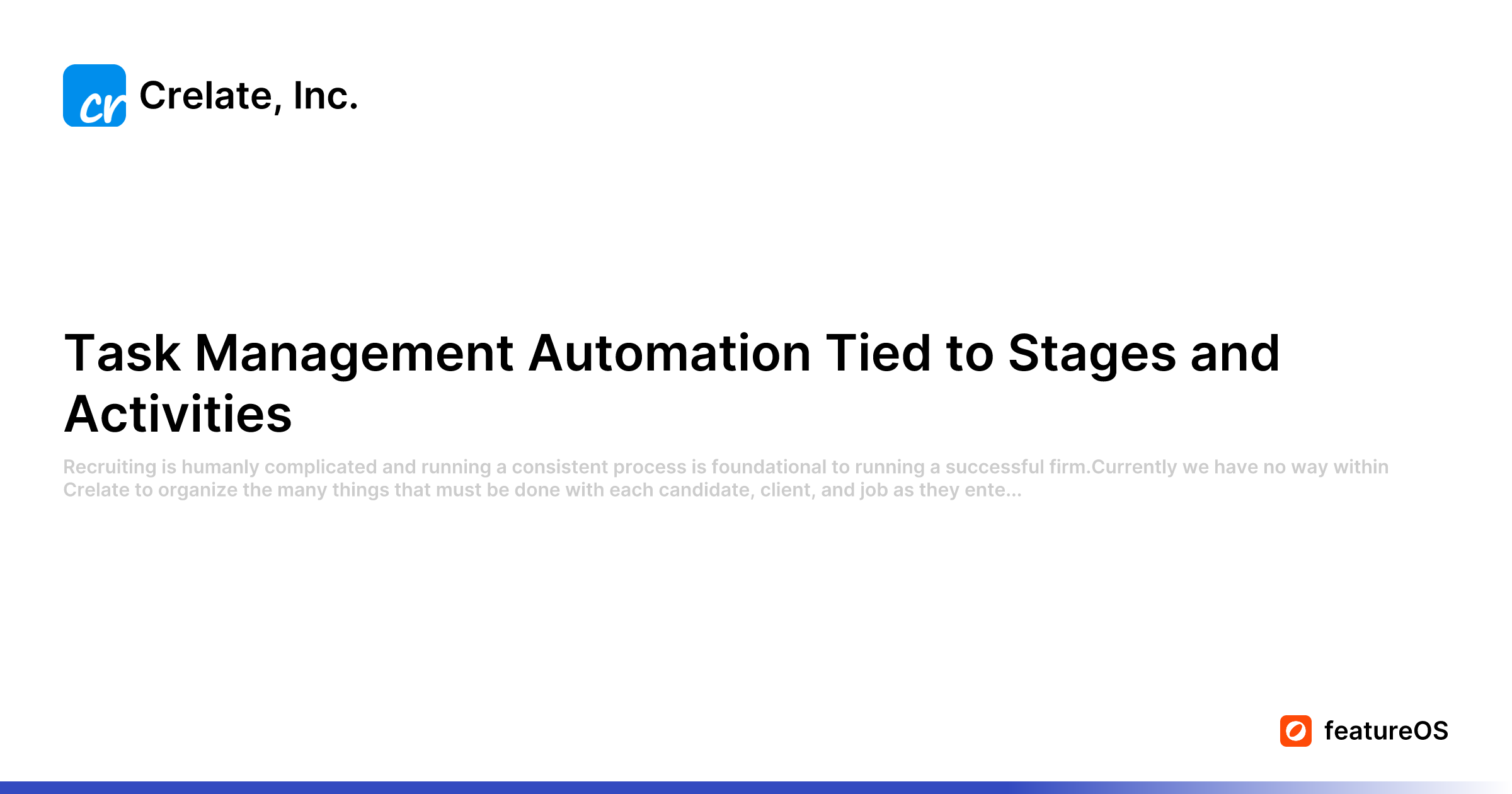 Task Management Automation Tied to Stages and Activities | Crelate, Inc.