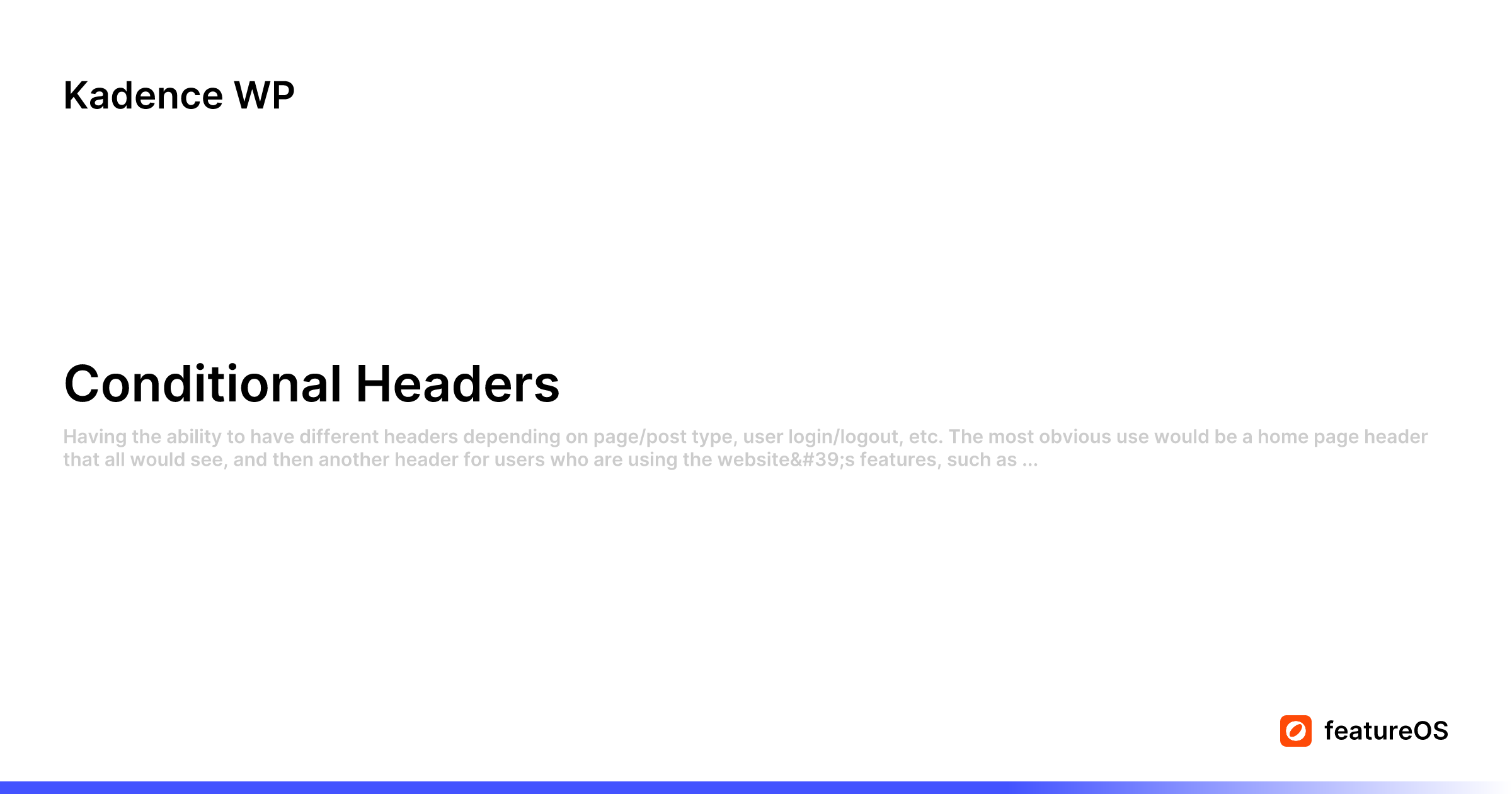 Conditional Headers Kadence Wp