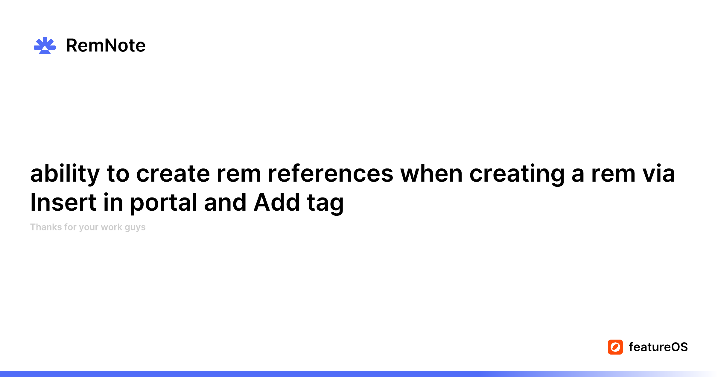 ability to create rem references when creating a rem via Insert in ...