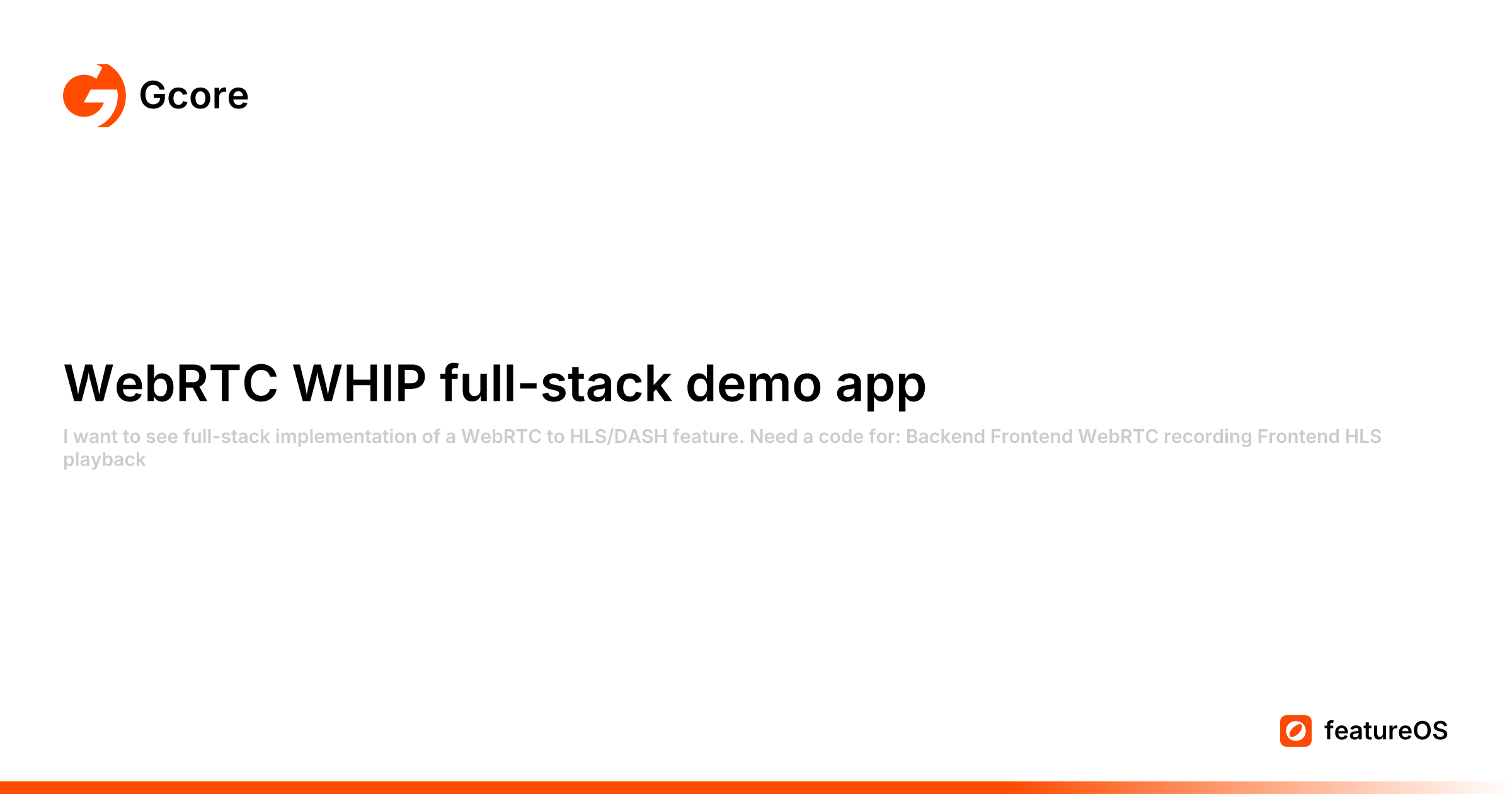 WebRTC WHIP full-stack demo app | Gcore WebRTC WHIP full-stack demo app | Gcore