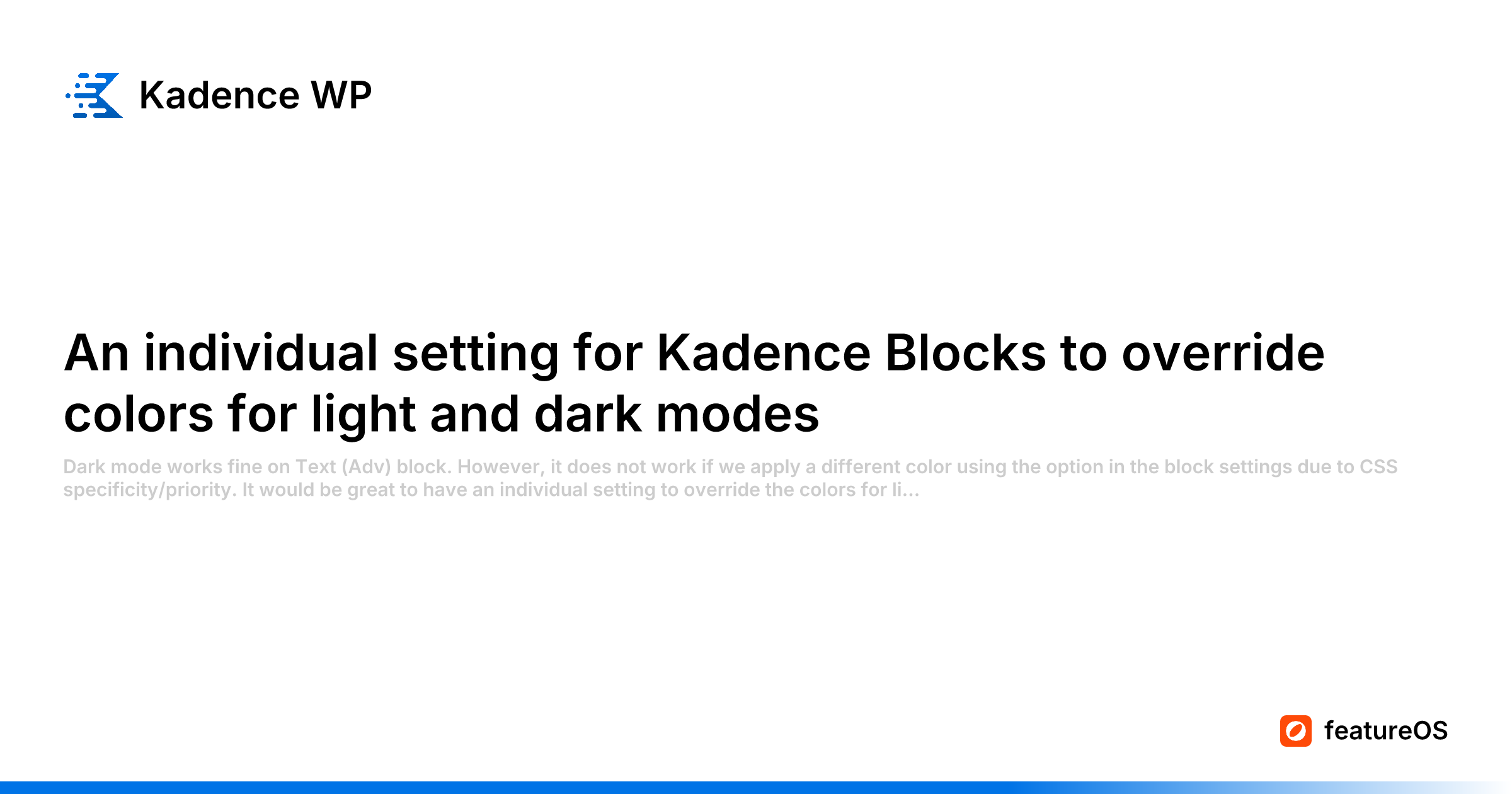 An individual setting for Kadence Blocks to override colors for light ...