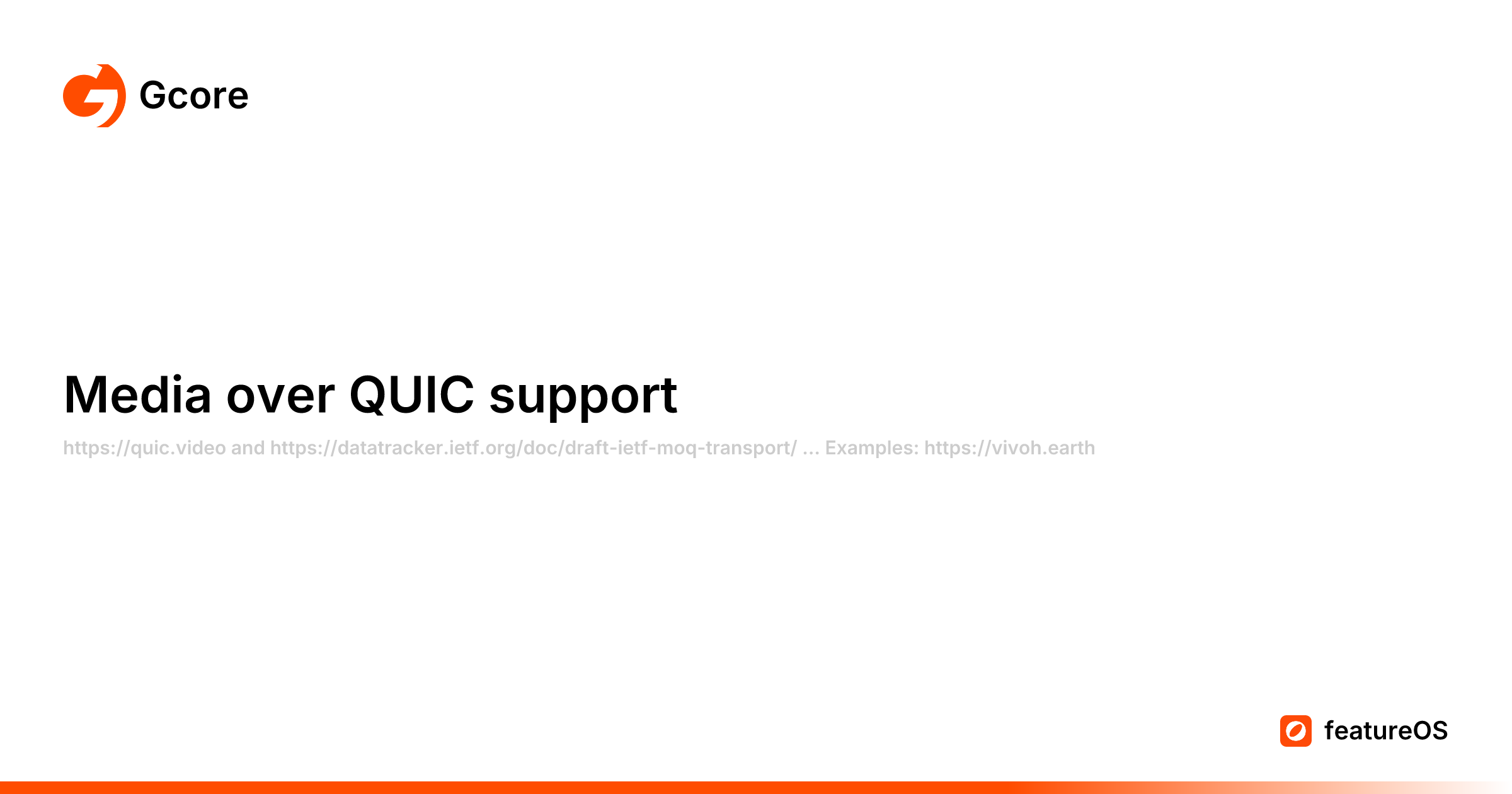 Media over QUIC support | Gcore