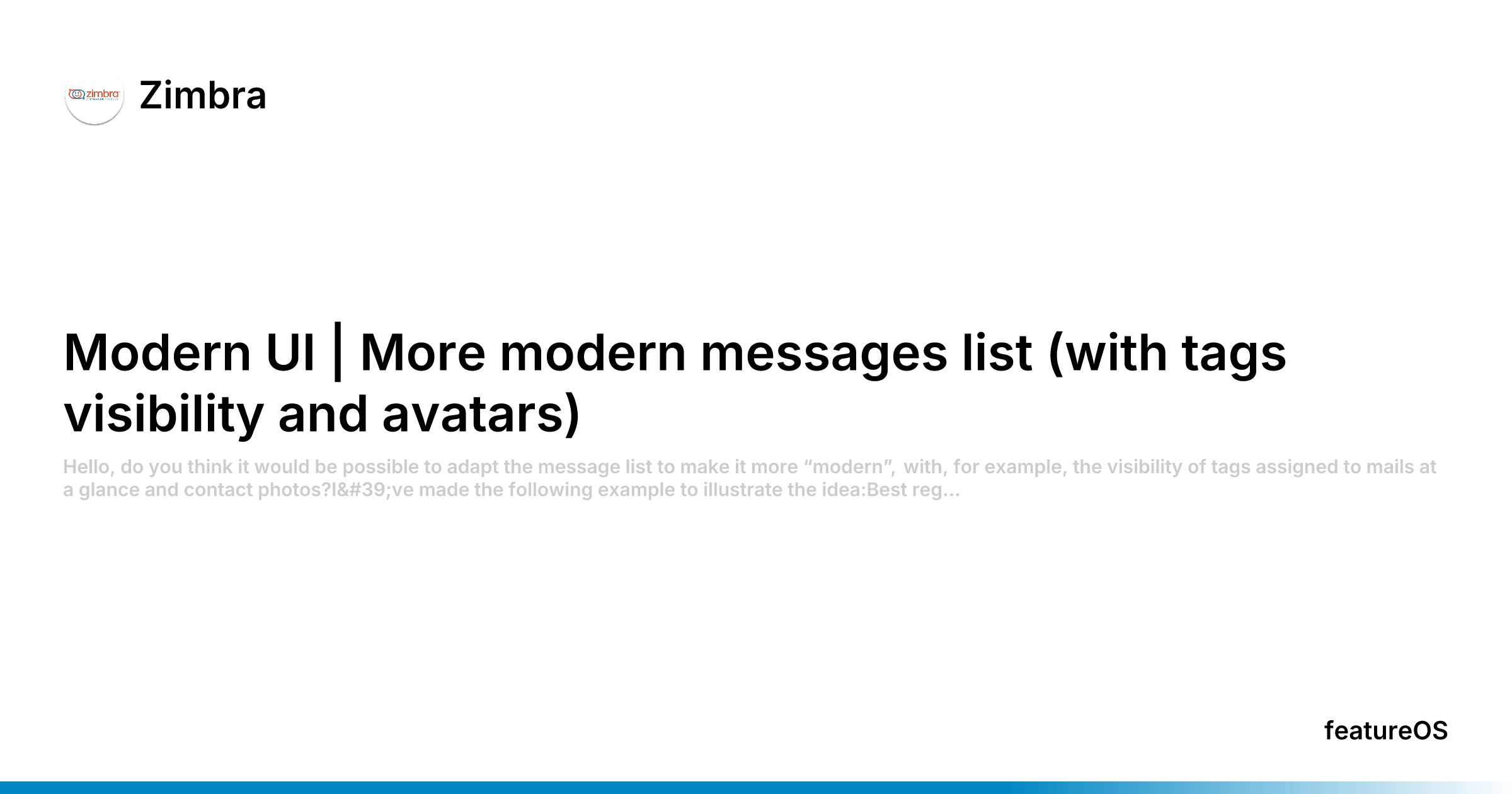 Modern UI | More modern messages list (with tags visibility and avatars ...