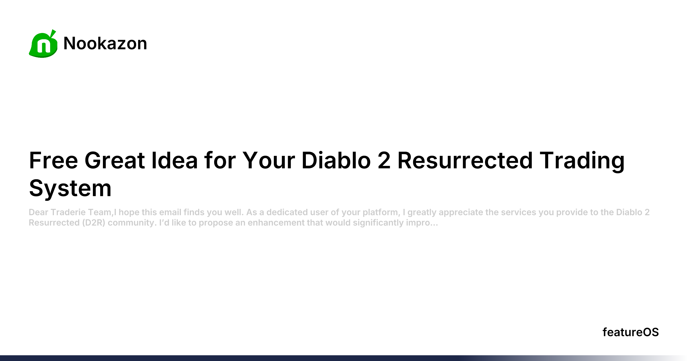 Free Great Idea for Your Diablo 2 Resurrected Trading System | Nookazon