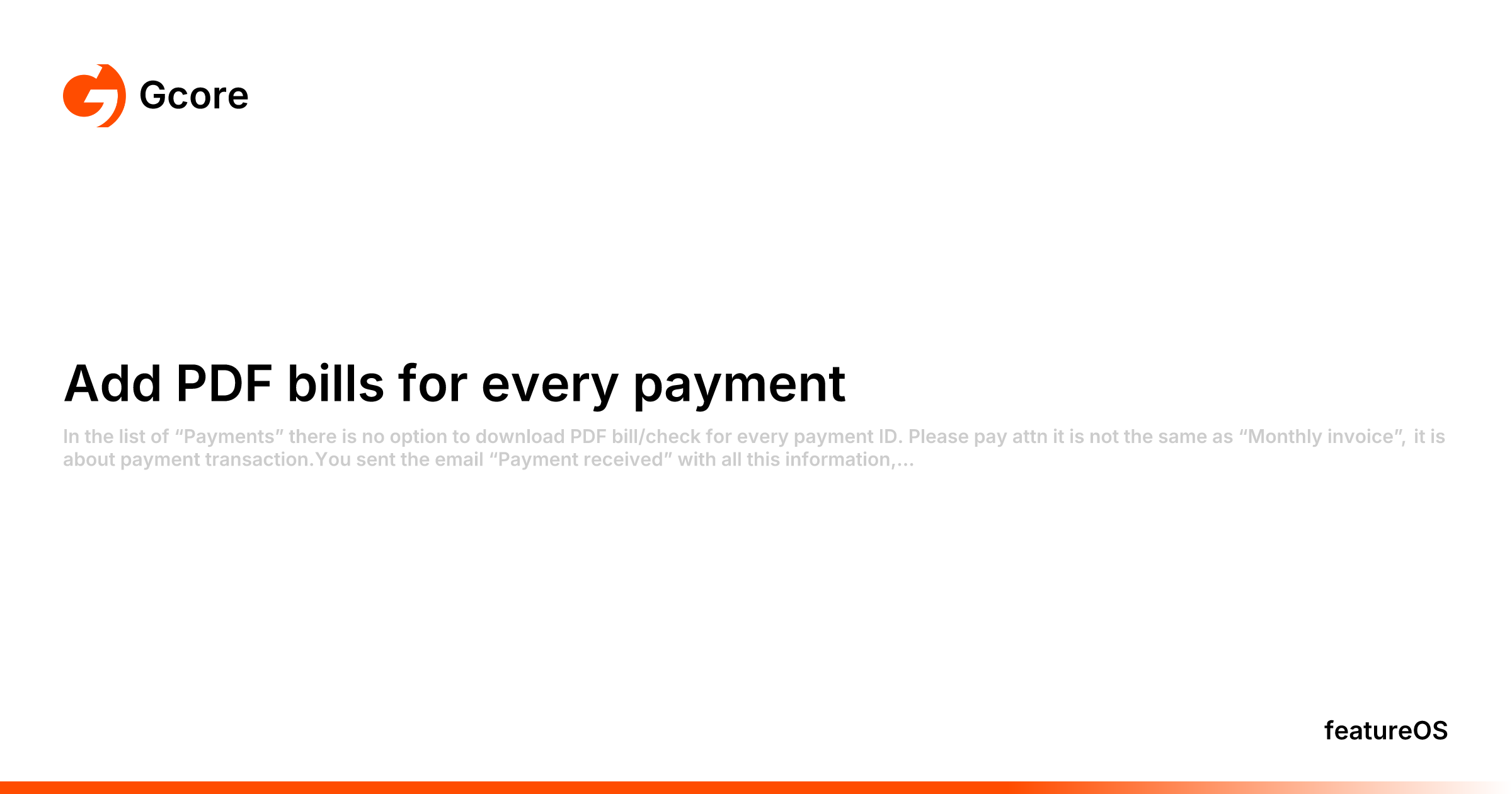 Add PDF bills for every payment | Gcore