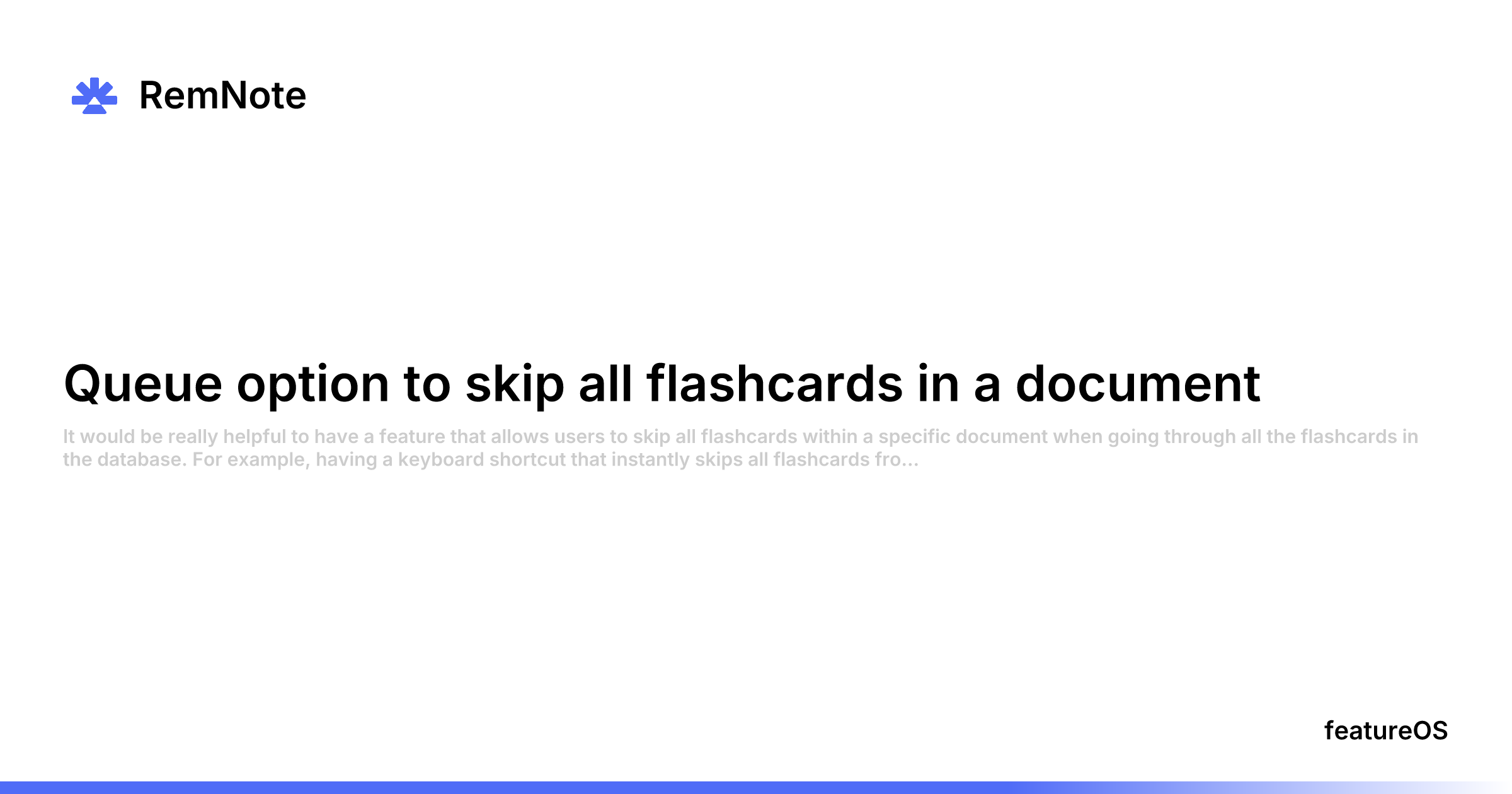 Queue option to skip all flashcards in a document | RemNote