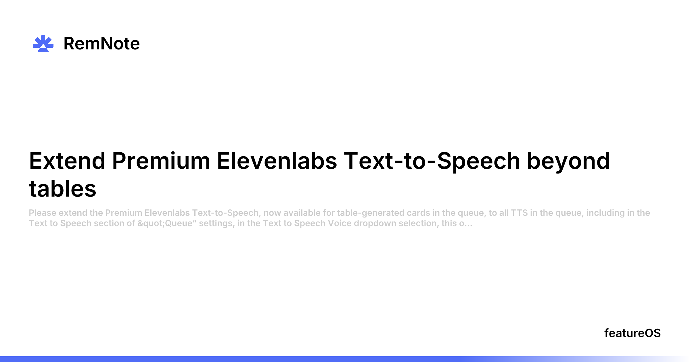 Extend Premium Elevenlabs Text-to-Speech beyond tables | RemNote