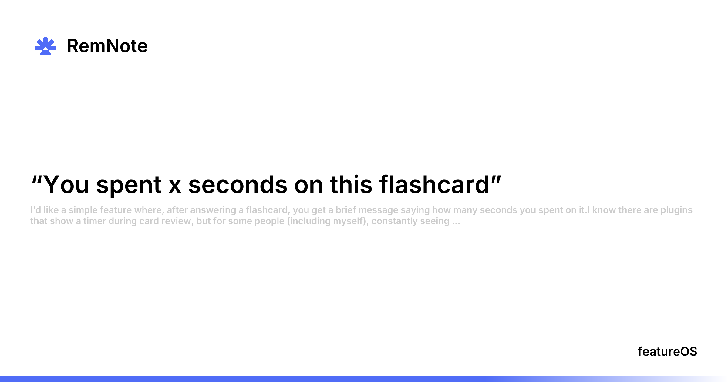 “You spent x seconds on this flashcard” | RemNote